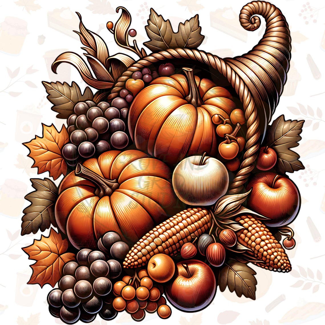 Retro Thanksgiving Clipart Set: Vintage Autumn Graphics for DIY ...