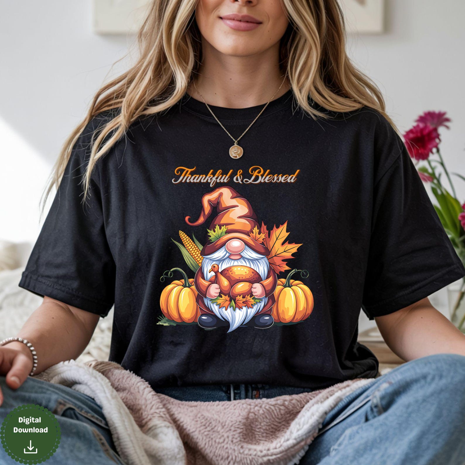 Thanksgiving Gnome PNG: Watercolor Autumn Harvest Clipart (digital ...