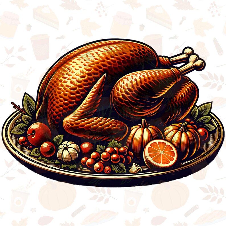 Retro Thanksgiving Clipart Set: Vintage Autumn Graphics for DIY ...