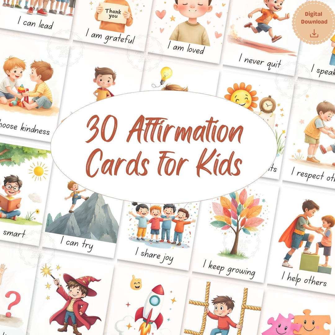 Positive Affirmation Cards for Boys|kids Affirmation|encouragement ...