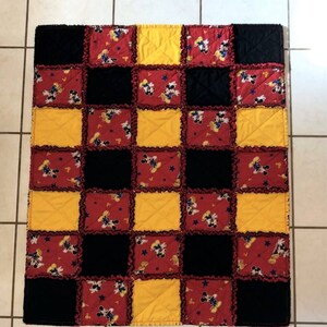 Mickey Mouse Baby Rag Quilt Handmade 1 of A Kind Baby Rag Quilt Baby ...