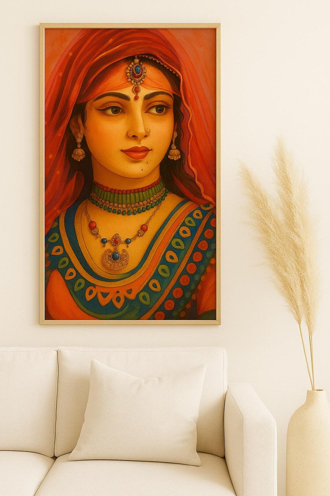 Modran Rajasthani Princess Wall Art | Traditional Indian Woman Painting ...