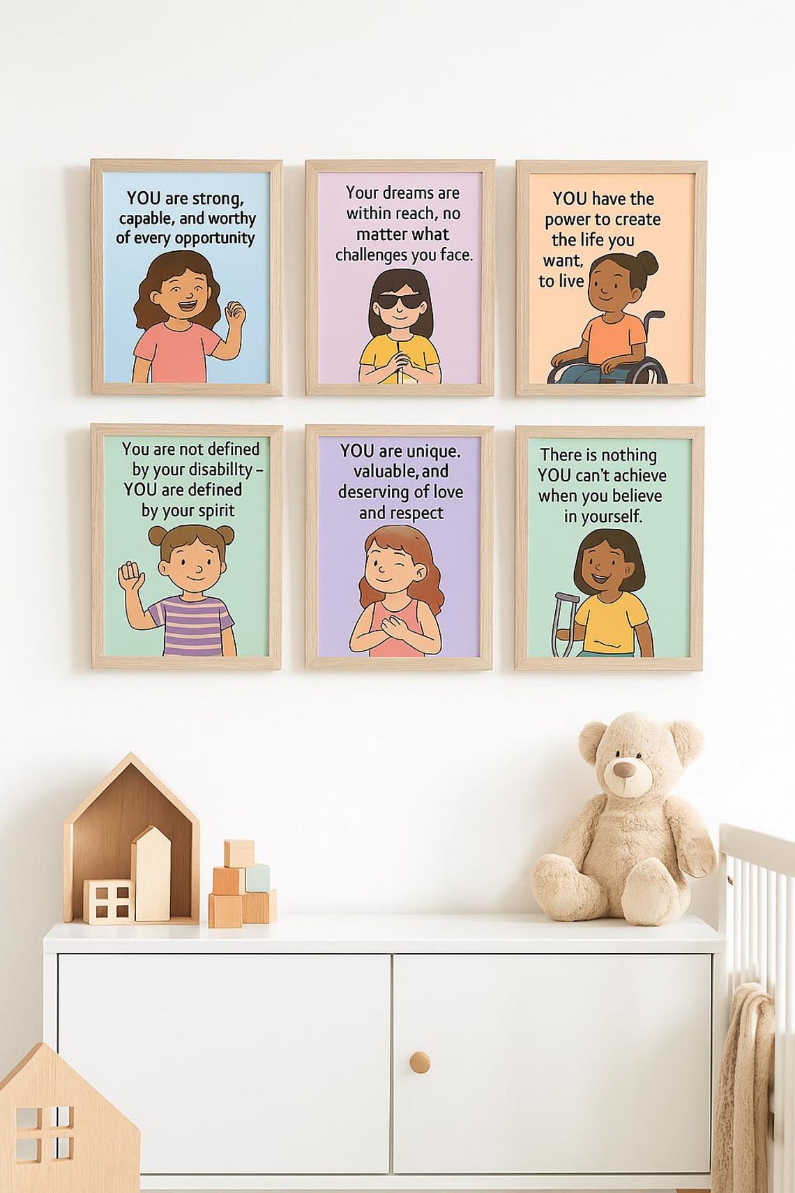Disability Inclusion Art Prints for Kids: Motivational Posters (digital ...