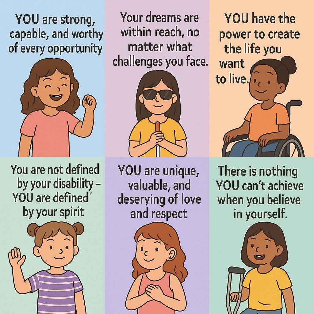 Disability Inclusion Art Prints for Kids: Motivational Posters (digital ...