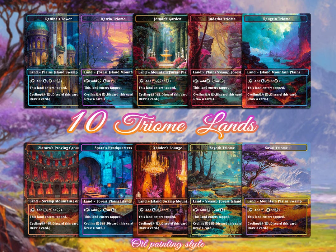 Triome Land Bundle 10 Cards Custom Magic Card，high Quality Cards，oil ...