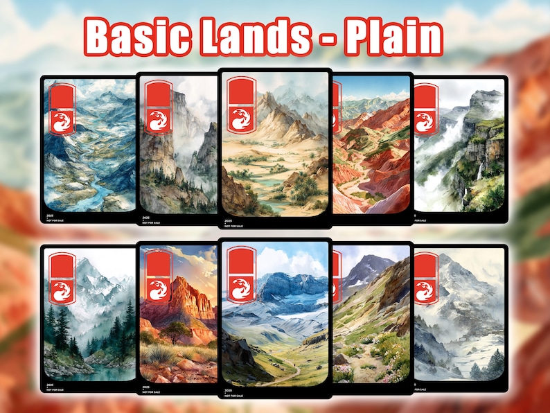 MTG Super Basic Land Pack: 50 Custom Designed High Quality Watercolor ...