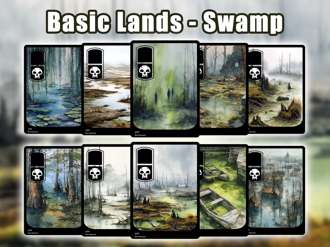 Cards,basic Lands Swamp 10 Different Cards Custom Magic Card,high ...