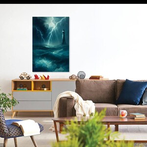 Glorious Lighthouse at Night in a Thunder Storm-stunning Sea View ...