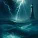 Glorious Lighthouse at Night in a Thunder Storm-stunning Sea View ...