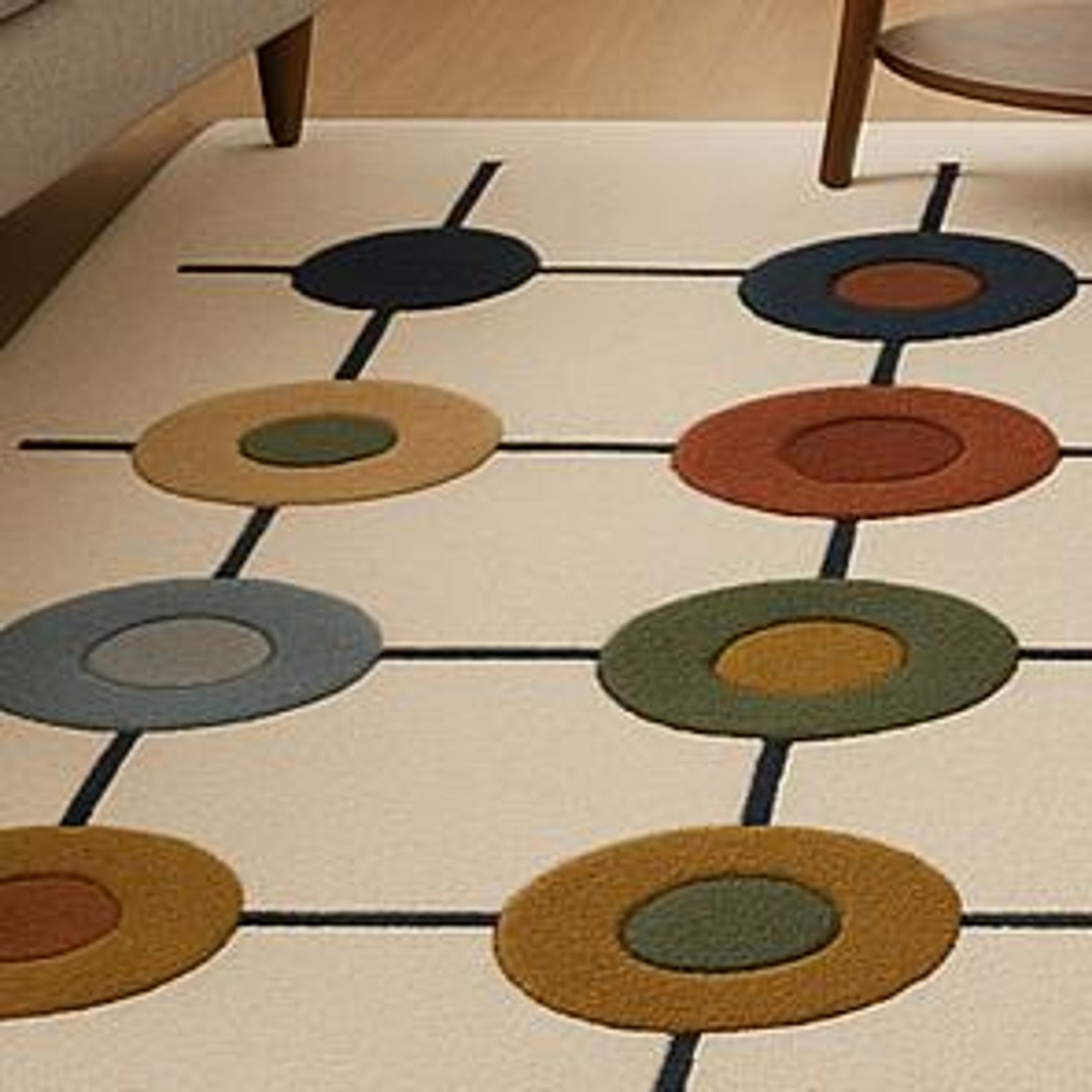 Modern Mid-century Circle Pattern Rug | Hand-tufted Wool Rug for Living ...