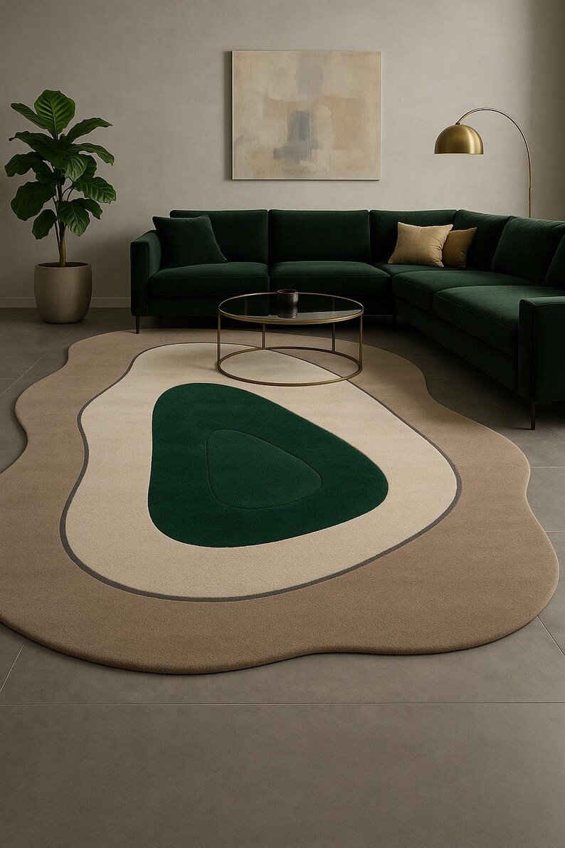 Luxury Organic Shape Area Rug – Contemporary Modern Art Carpet in ...