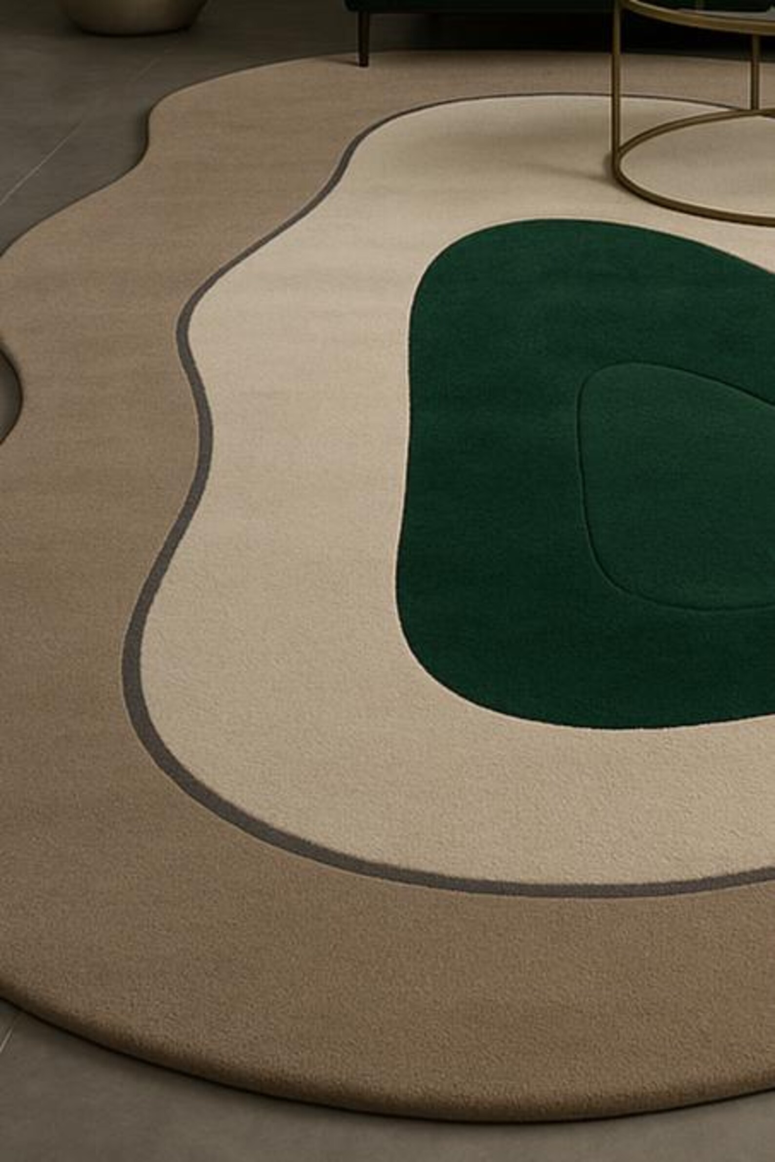 Luxury Organic Shape Area Rug – Contemporary Modern Art Carpet in ...