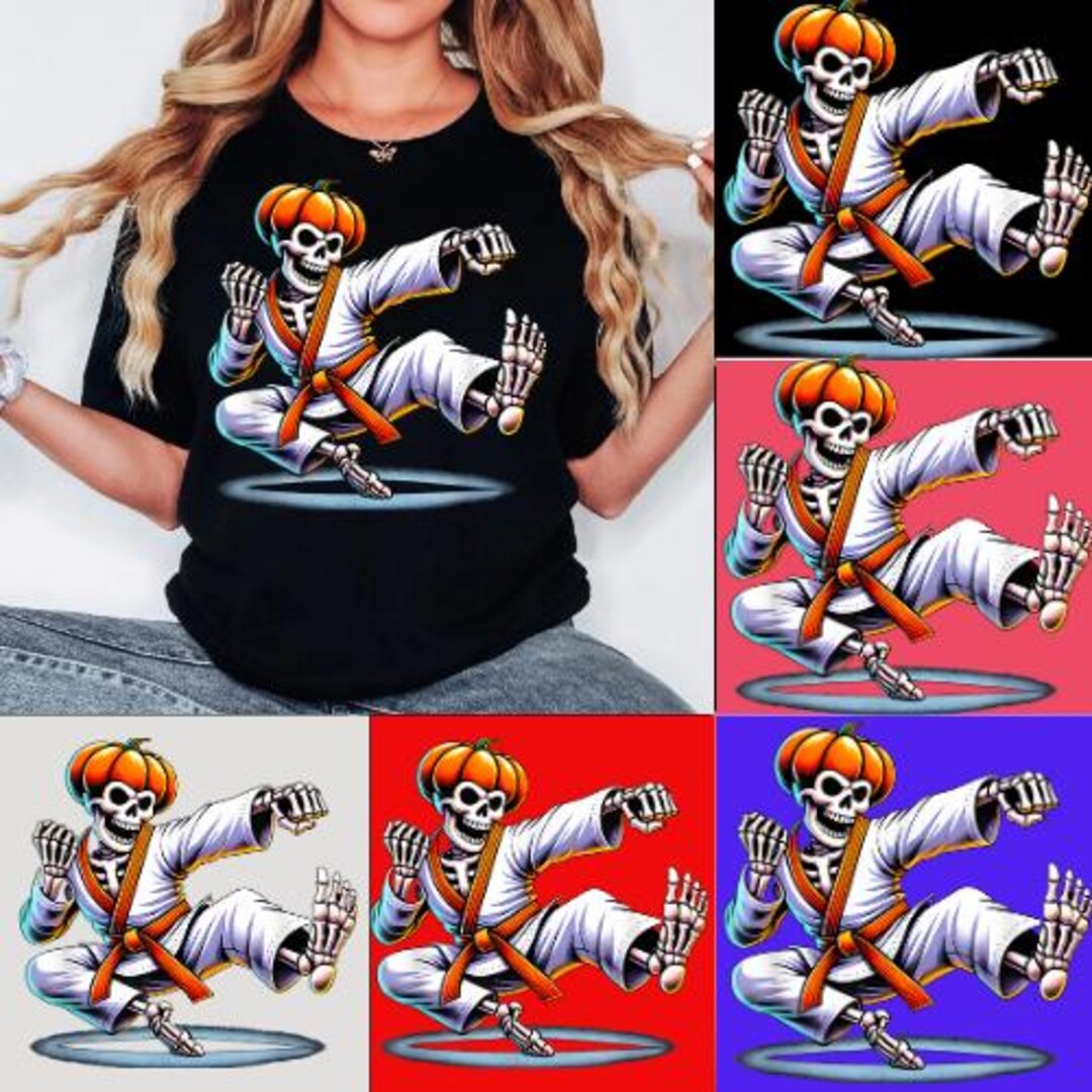 Halloween Skeleton Karate PNG | Spooky Martial Arts Clipart | Creepy ...