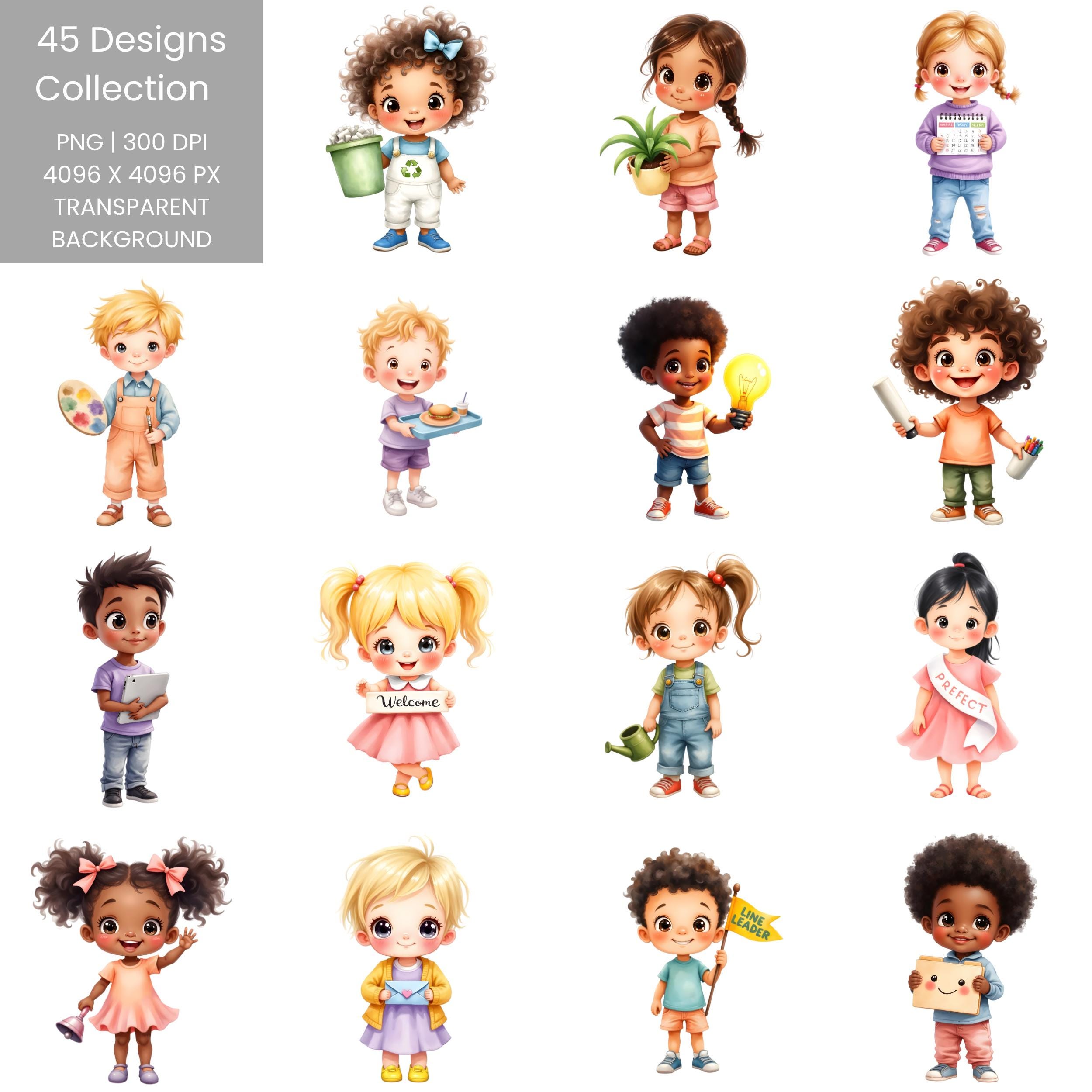 Classroom Jobs Clipart | Watercolour Teacher and Students Pngs | School ...