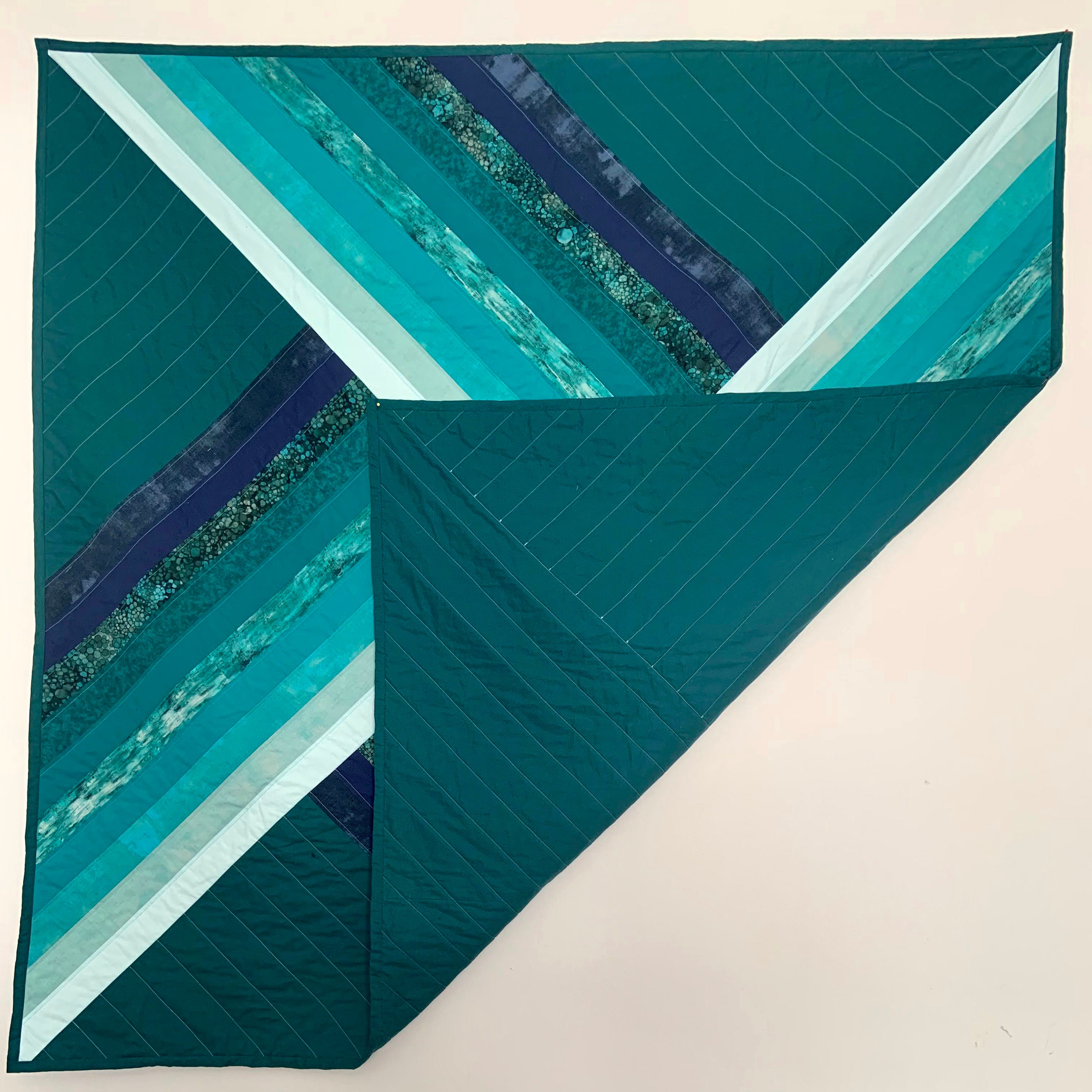 Ocean-inspired Turquoise Quilt Modern Quilt Handmade Quilt Baby Quilt ...