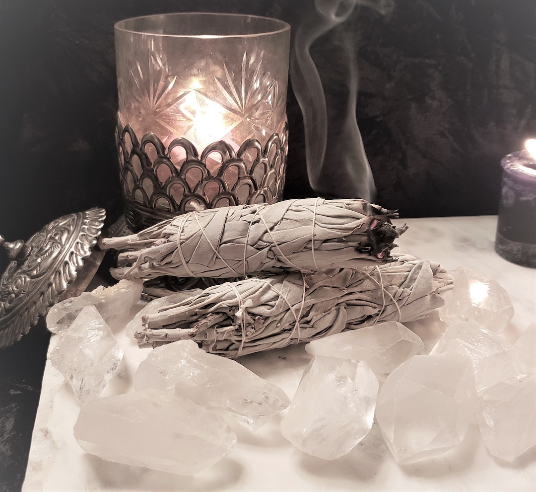 Small White Sage Bundle-- Leaves Herb, Protection, Purification ...