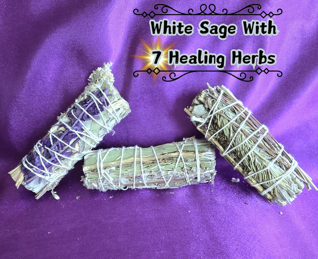 White Sage With Seven Herbs Bundle -- Protection, Purification ...