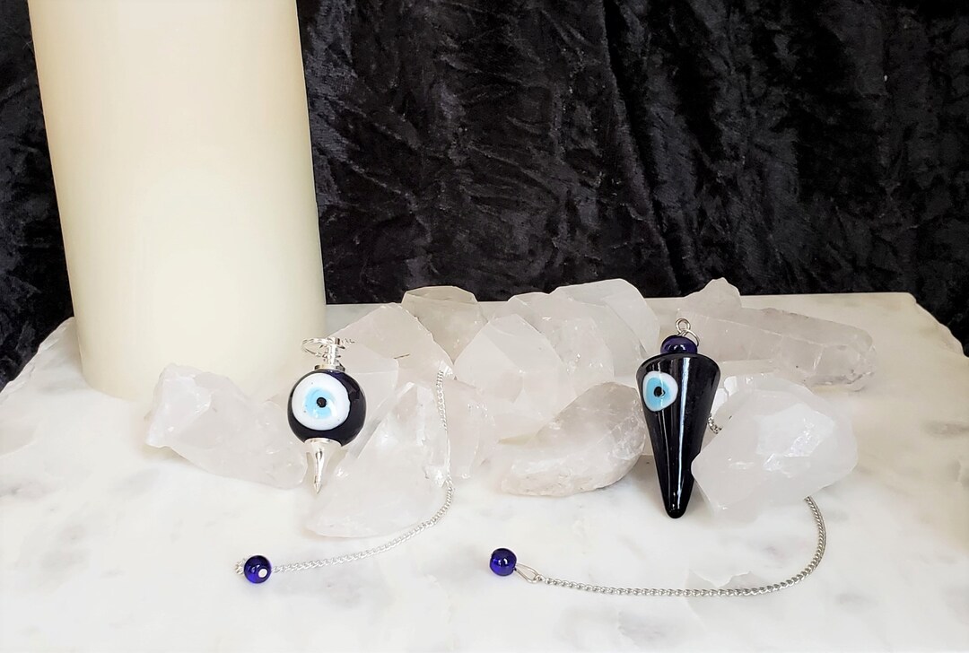 Evil Eye Pendulumglass Pendulum Round Pendulum Conical Pendulum Divination Protect Against Harm ...
