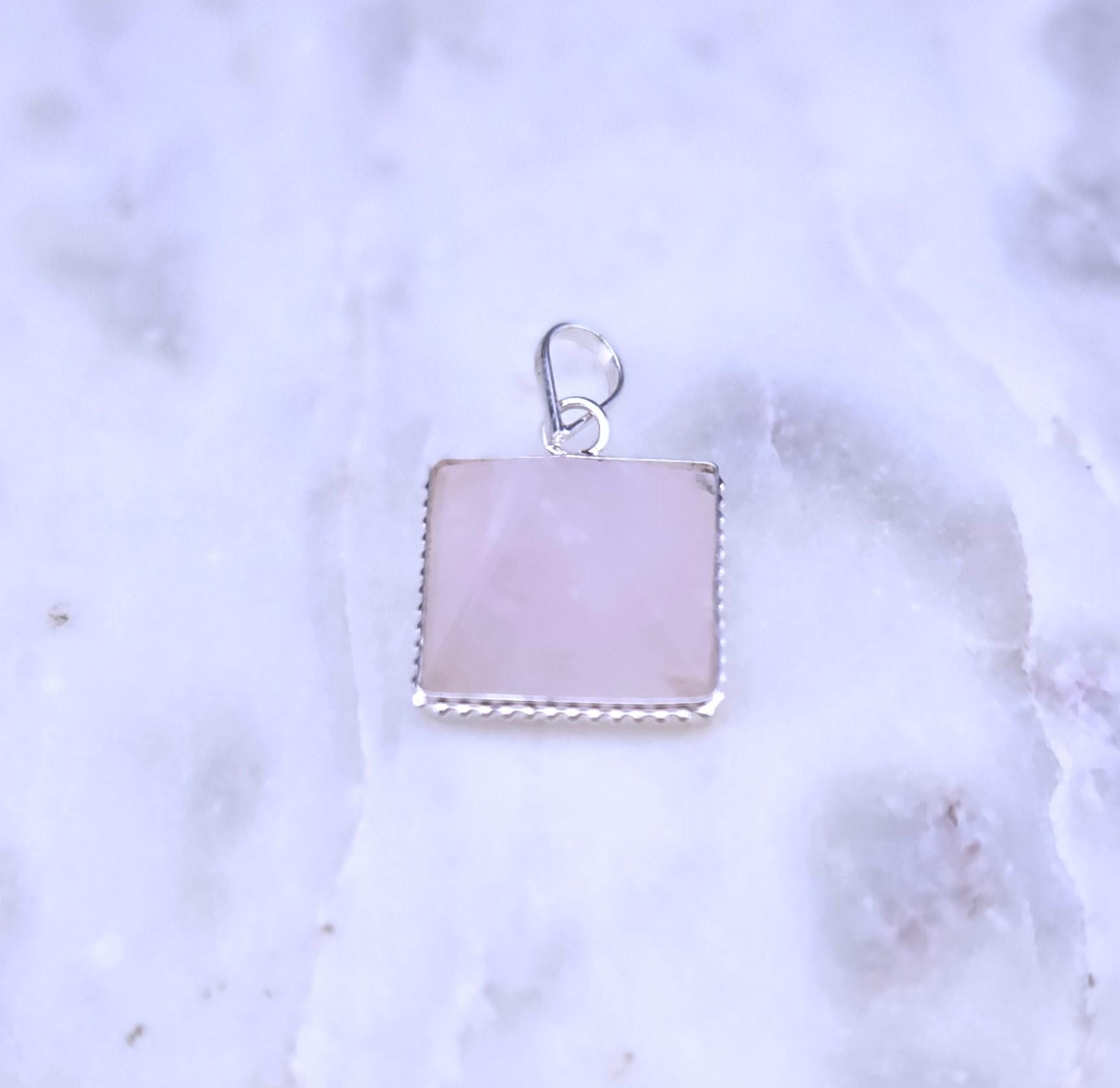 Rose Quartz Pyramid Pendant Necklace Charm--love, Peace, Calm, Positive ...