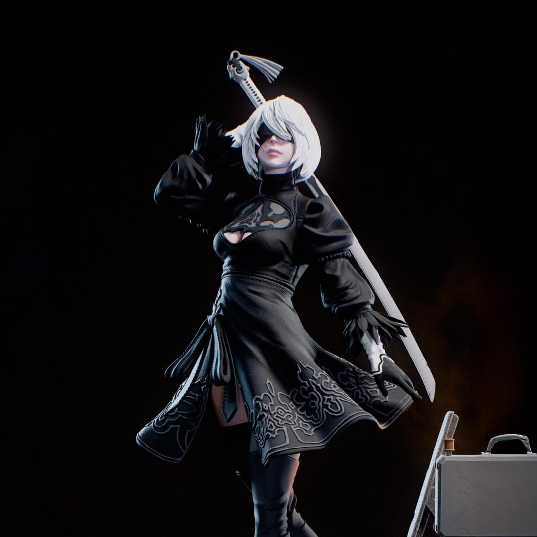 2B Nier Automata Fanart STL Statue | 1/7 Scale | Battle Blade on ...
