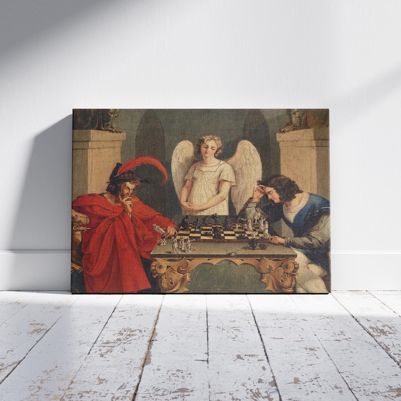 Devils Checkmate Painting - Etsy
