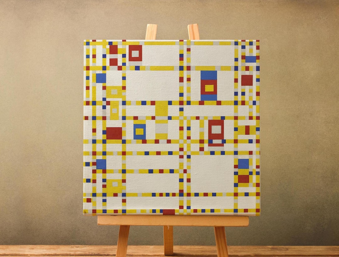 Broadway Boogie Woogie by Piet Mondrian, Abstract Canvas Wall Art, Fine ...