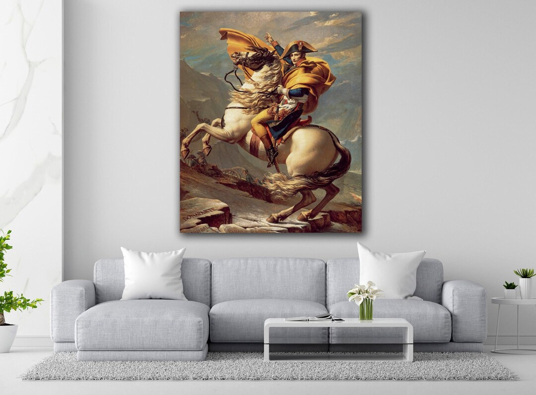 Napoleon Crossing the Alps Canvas Wall Art, Epic Journey: Jacques-louis ...