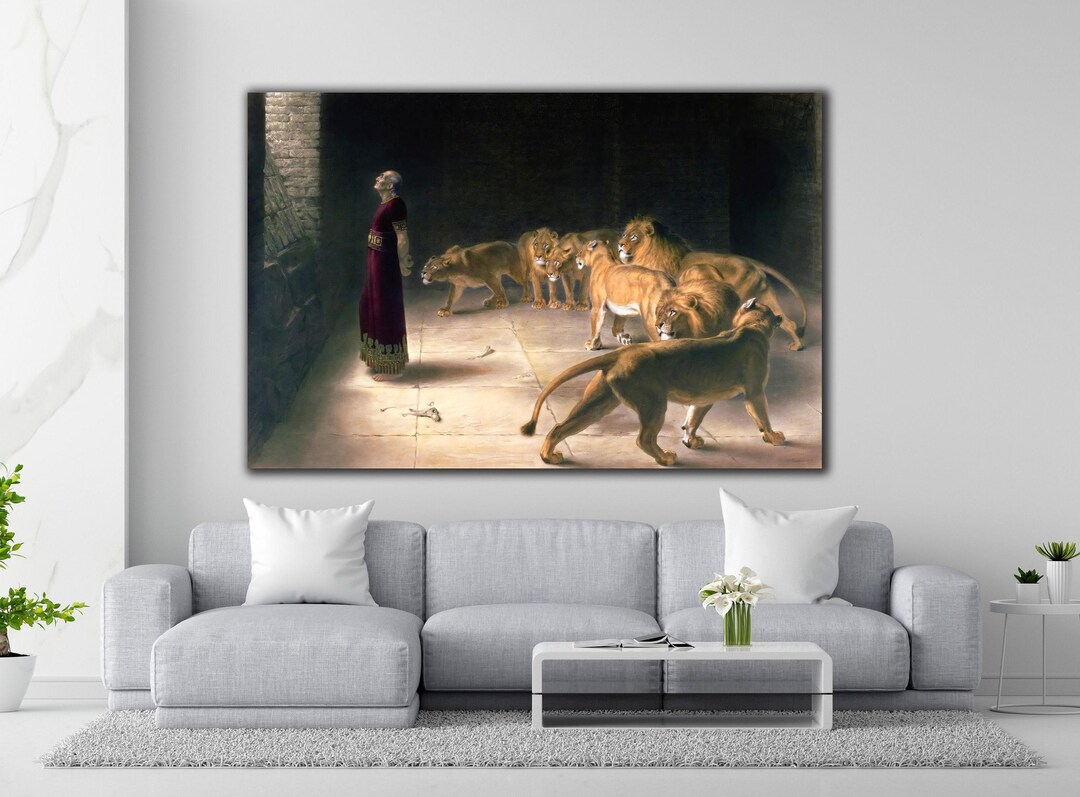 Daniel in the Lions' Den Canvas Wall Art, the Courage of Daniel: Canvas ...