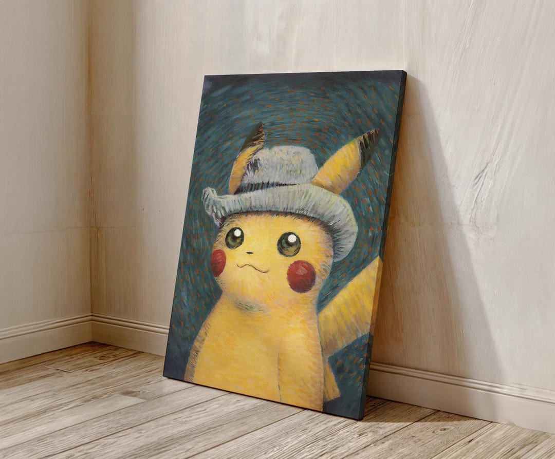 Pikachu Van Gogh Wall Art, Van Gogh Portrait Style Pikachu Poster ...