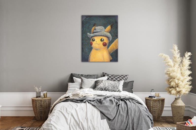 Pikachu Van Gogh Wall Art, Van Gogh Portrait Style Pikachu Poster ...