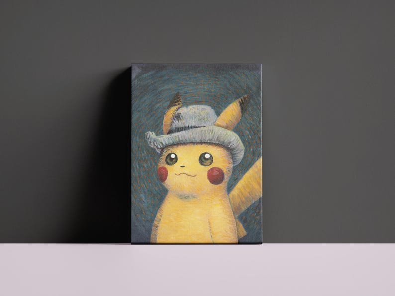 Pikachu Van Gogh Wall Art, Van Gogh Portrait Style Pikachu Poster ...