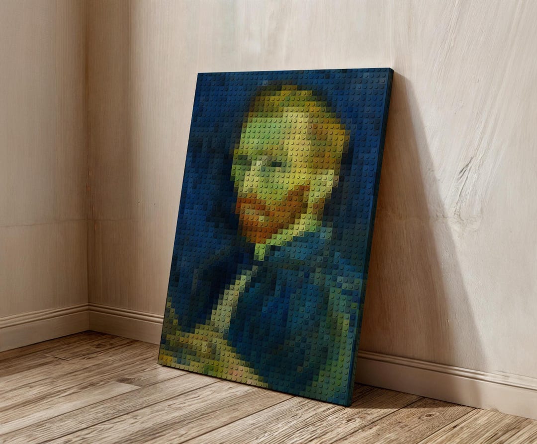 Vincent Van Gogh Print Poster, Iconic Portrait of Van Gogh, Building ...