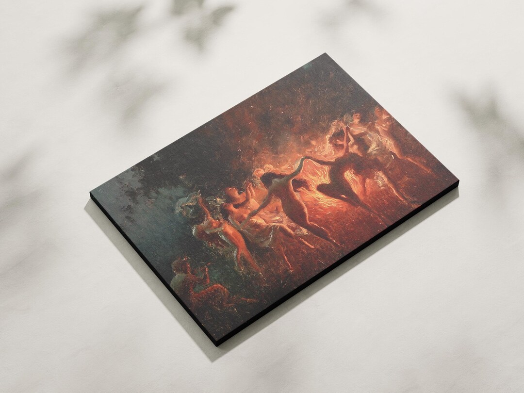 Fire Dance by Joseph Tomanek Wall Art, Dancing People Around the Fire ...