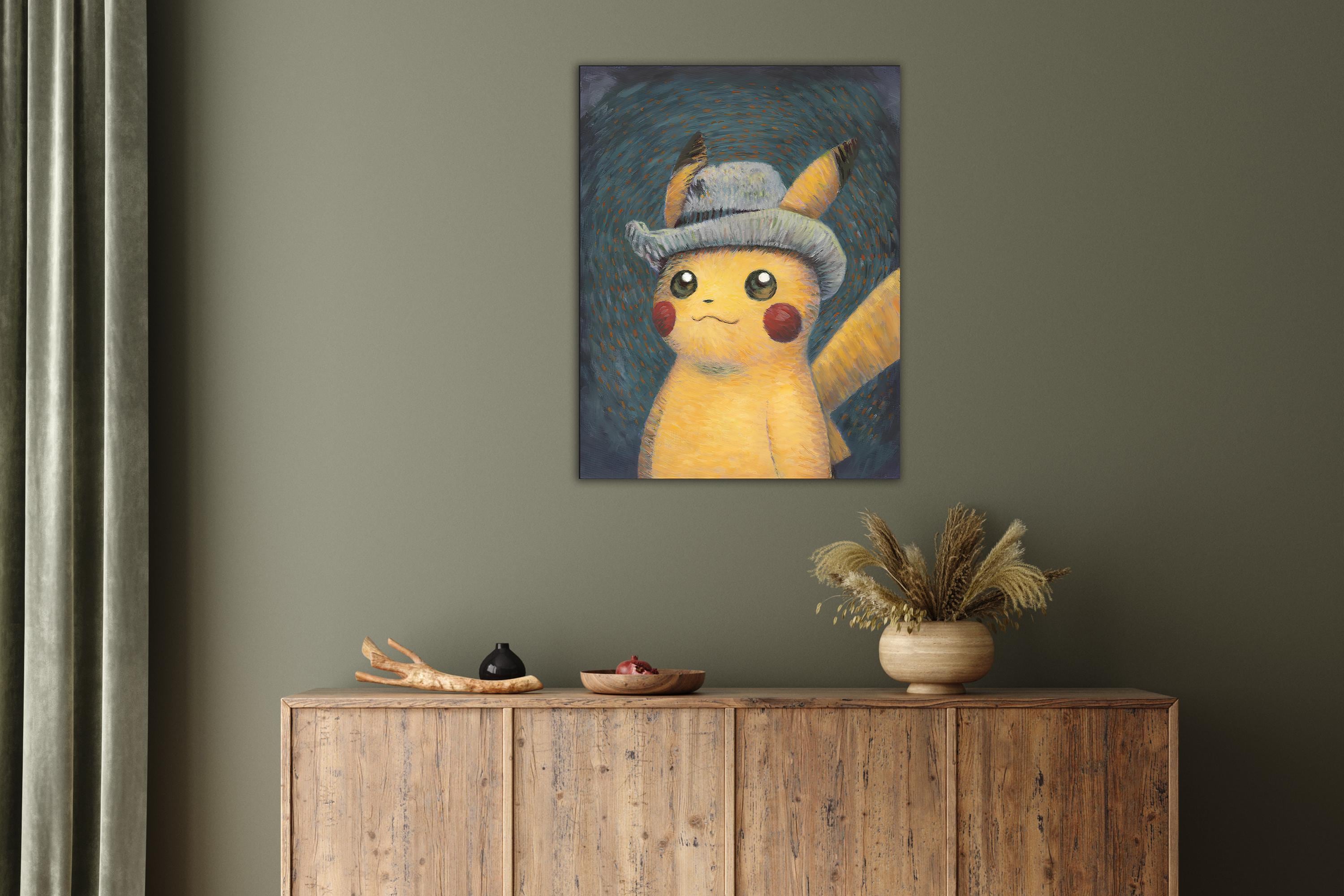 Pikachu Van Gogh Wall Art, Van Gogh Portrait Style Pikachu Poster ...