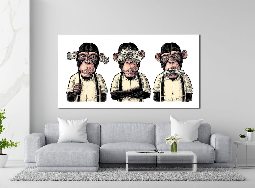 Three Monkeys Canvas Wall Art, Decorate Your Home With Three Monkeys ...