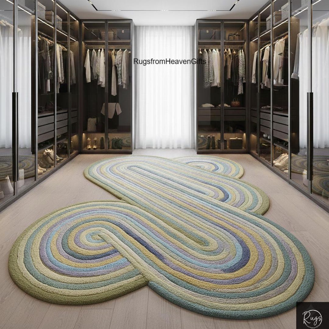Looped Pastel Swirl Rug – Hand-tufted Abstract Area Rug | Custom ...