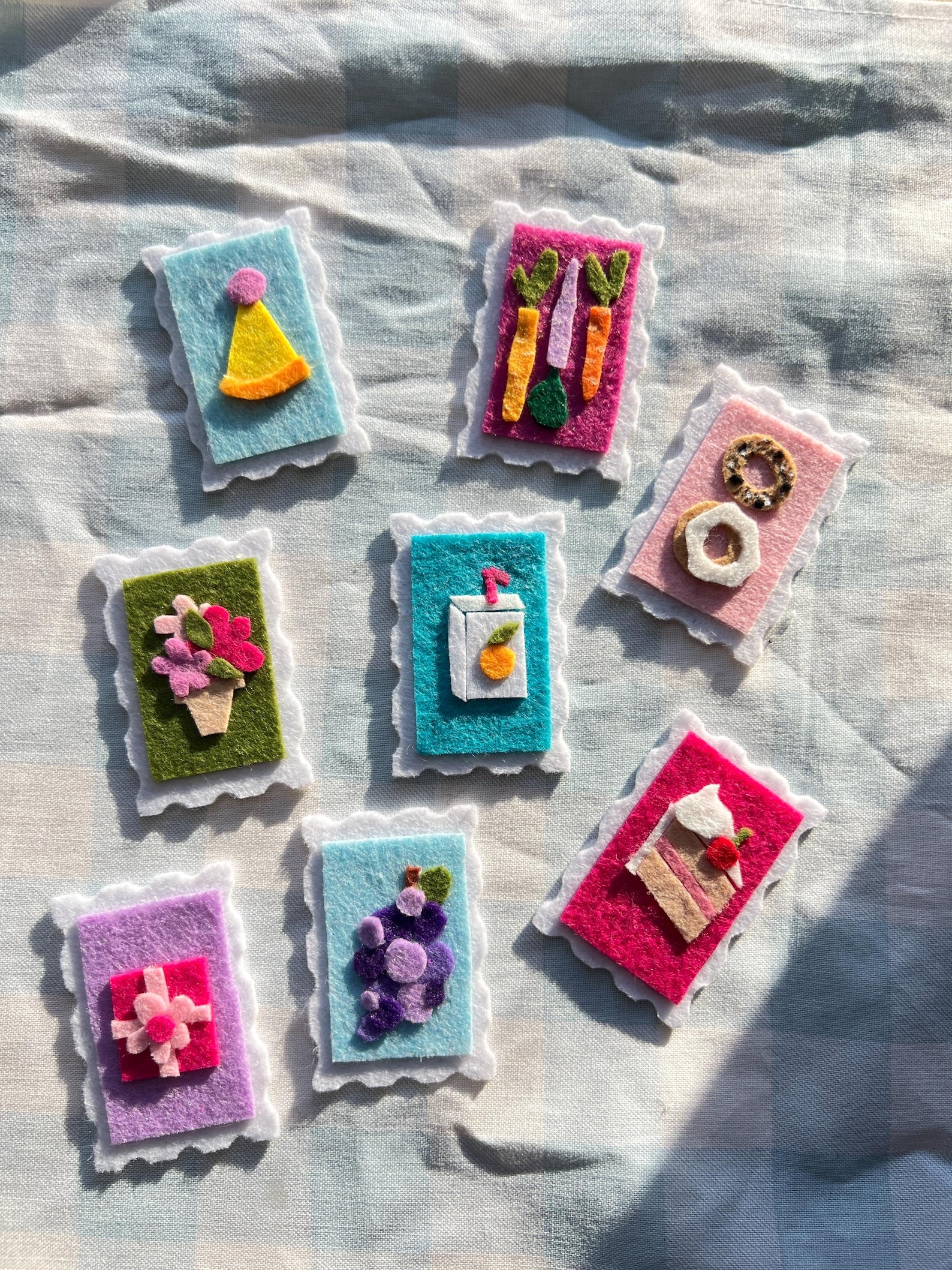Felt Play Mail Set — Handmade Envelopes + Mini Felt Stamps | Pretend ...