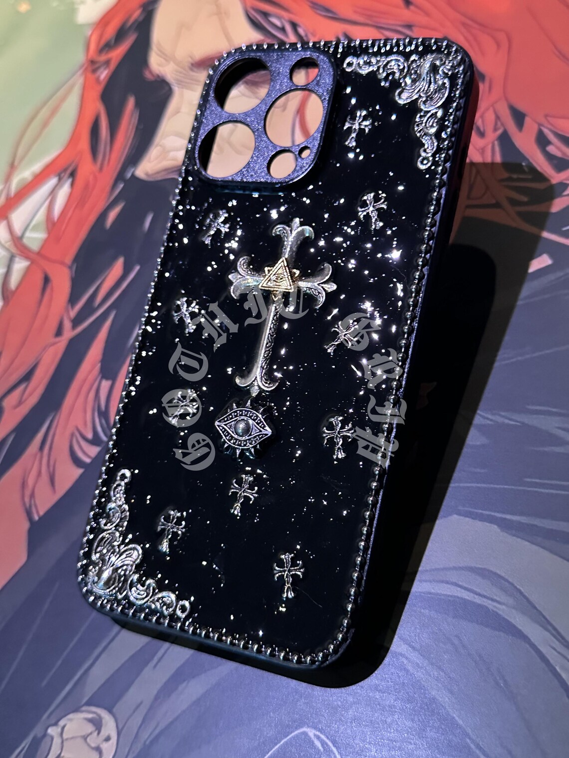 Gothic Cross Phone Case, Punk Y2K Style, Custom Galaxy Z Flip - Etsy