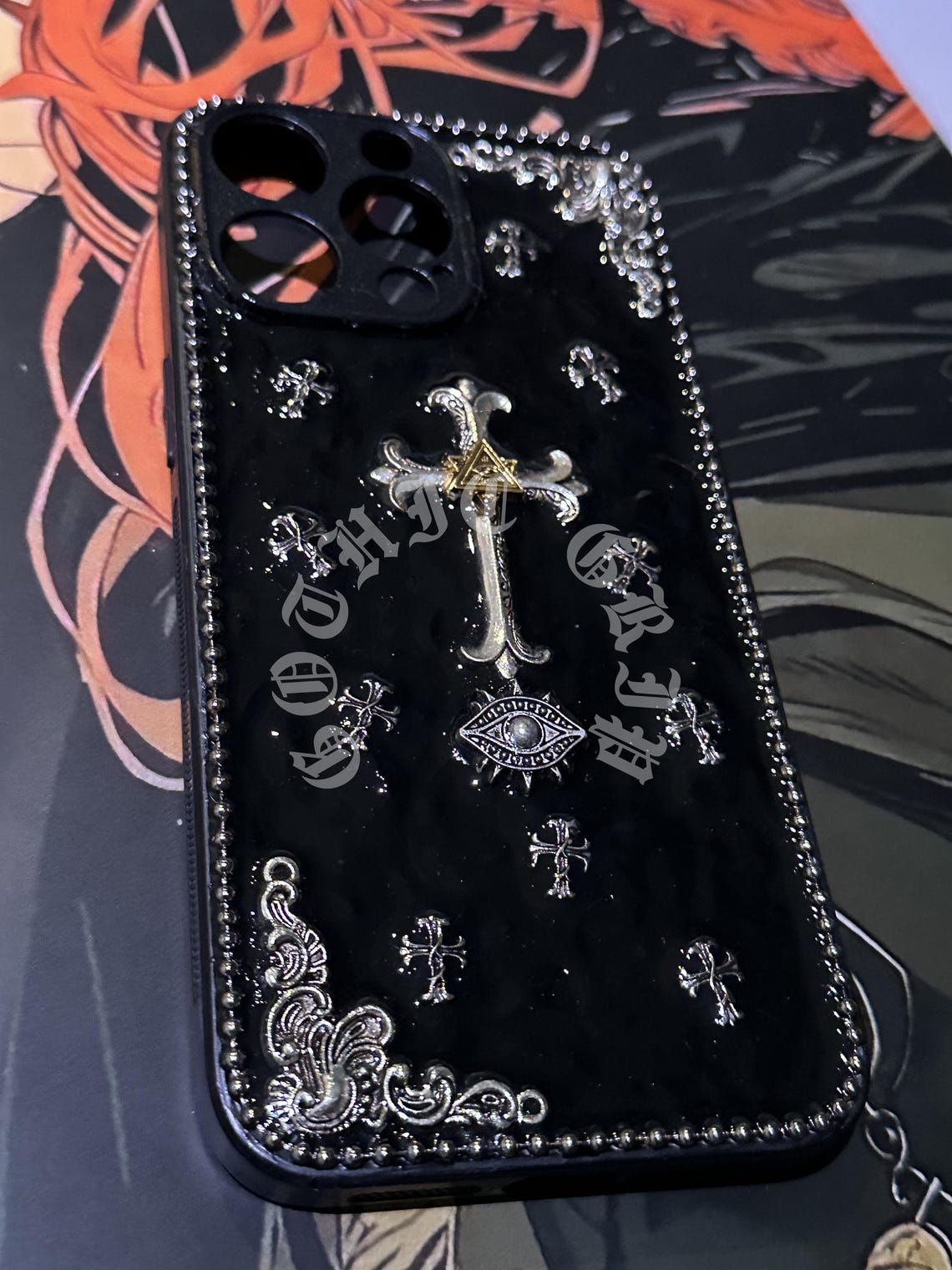 Gothic Cross Phone Case, Punk Y2K Style, Custom Galaxy Z Flip - Etsy