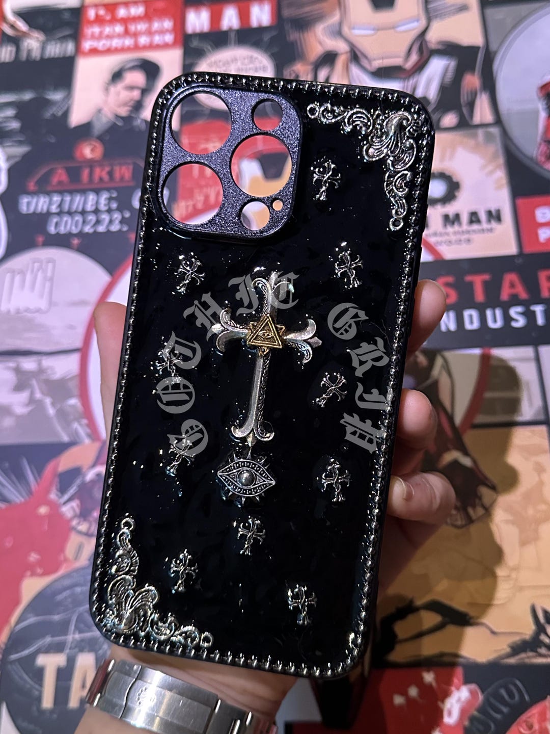 Gothic Cross Phone Case, Punk Y2K Style, Custom Galaxy Z Flip - Etsy