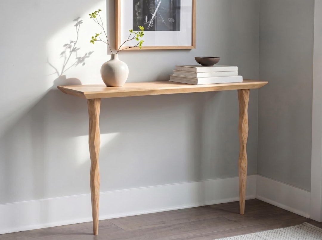 Oak Entryway Table | Slim Hallway Console Table | Wood Radiator Table ...