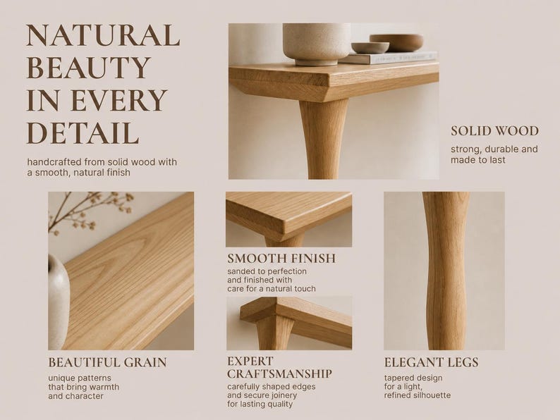 Oak Entryway Table | Slim Hallway Console Table | Wood Radiator Table ...