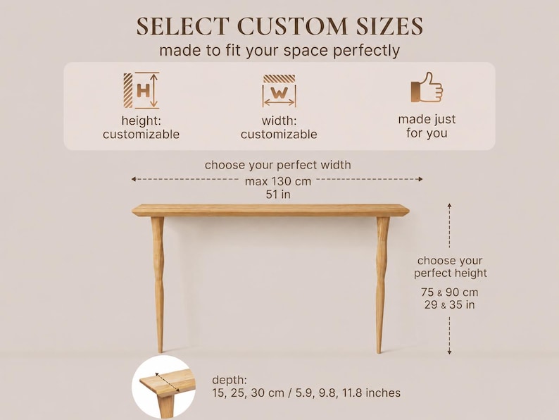 Oak Entryway Table | Slim Hallway Console Table | Wood Radiator Table ...