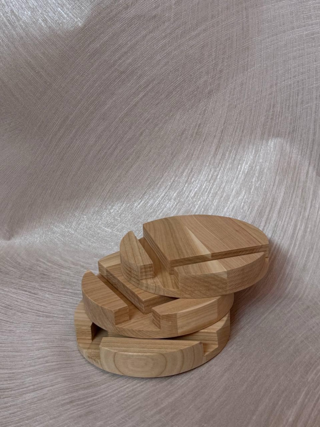 Wood Desk Organizer, Round Phone Stand, Pen & Glasses Display - Etsy