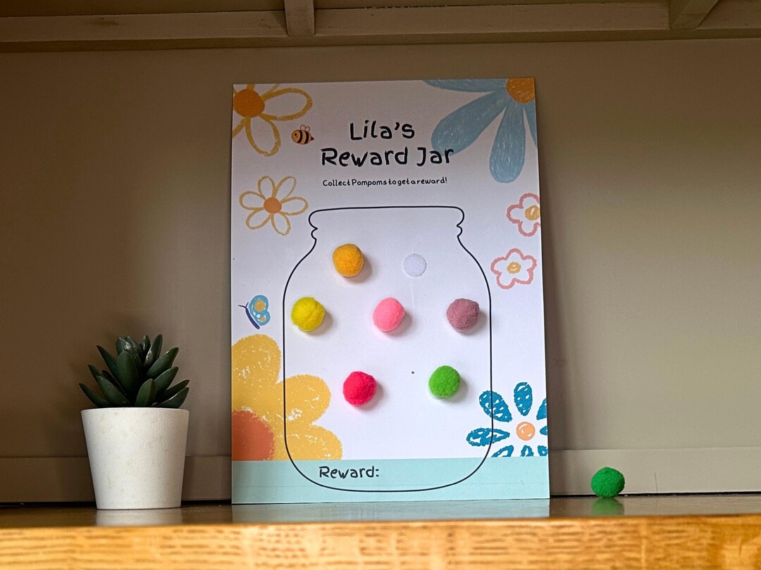 Custom Personalised Flower Garden Reward Jar Chart - A4 Laminated Print ...