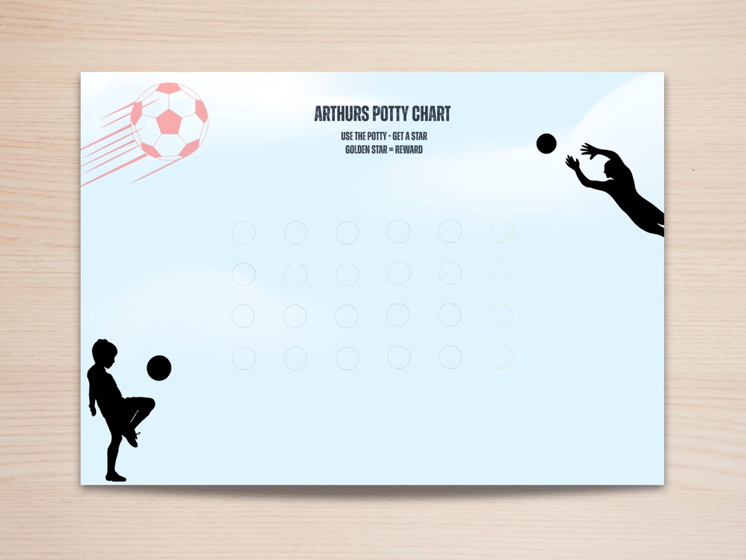 Football Potty Training Chart: Personalised Reward Tracker (digital ...