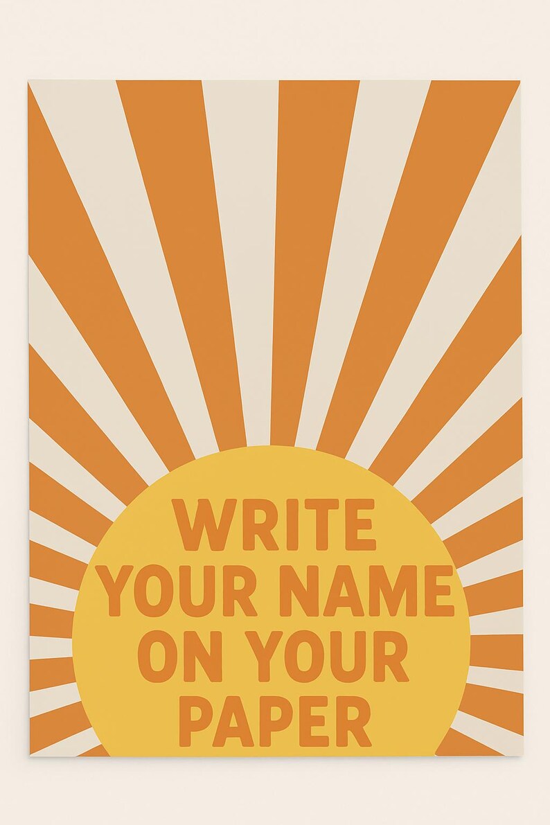 Write Your Name on Your Paper Digital Printable - Etsy