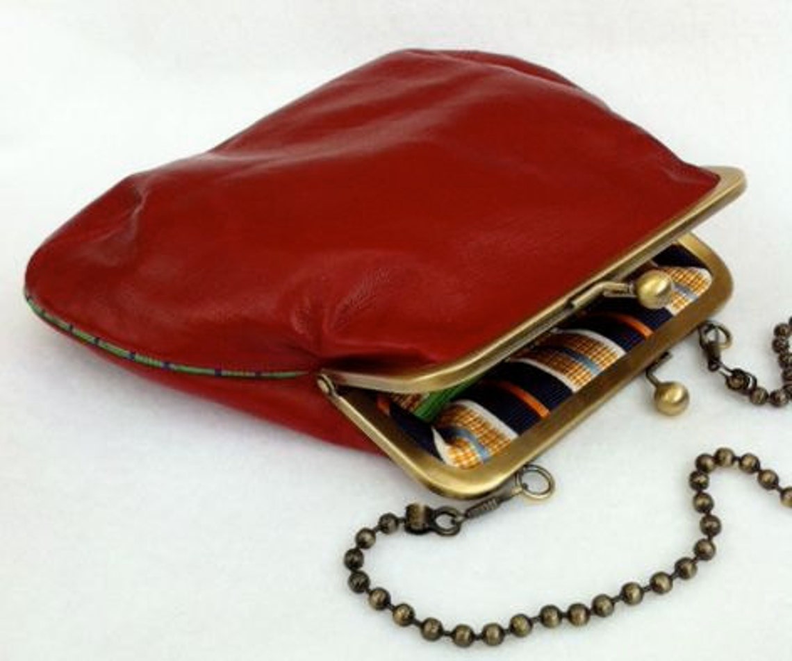 Handmade Red Leather Purse - Etsy