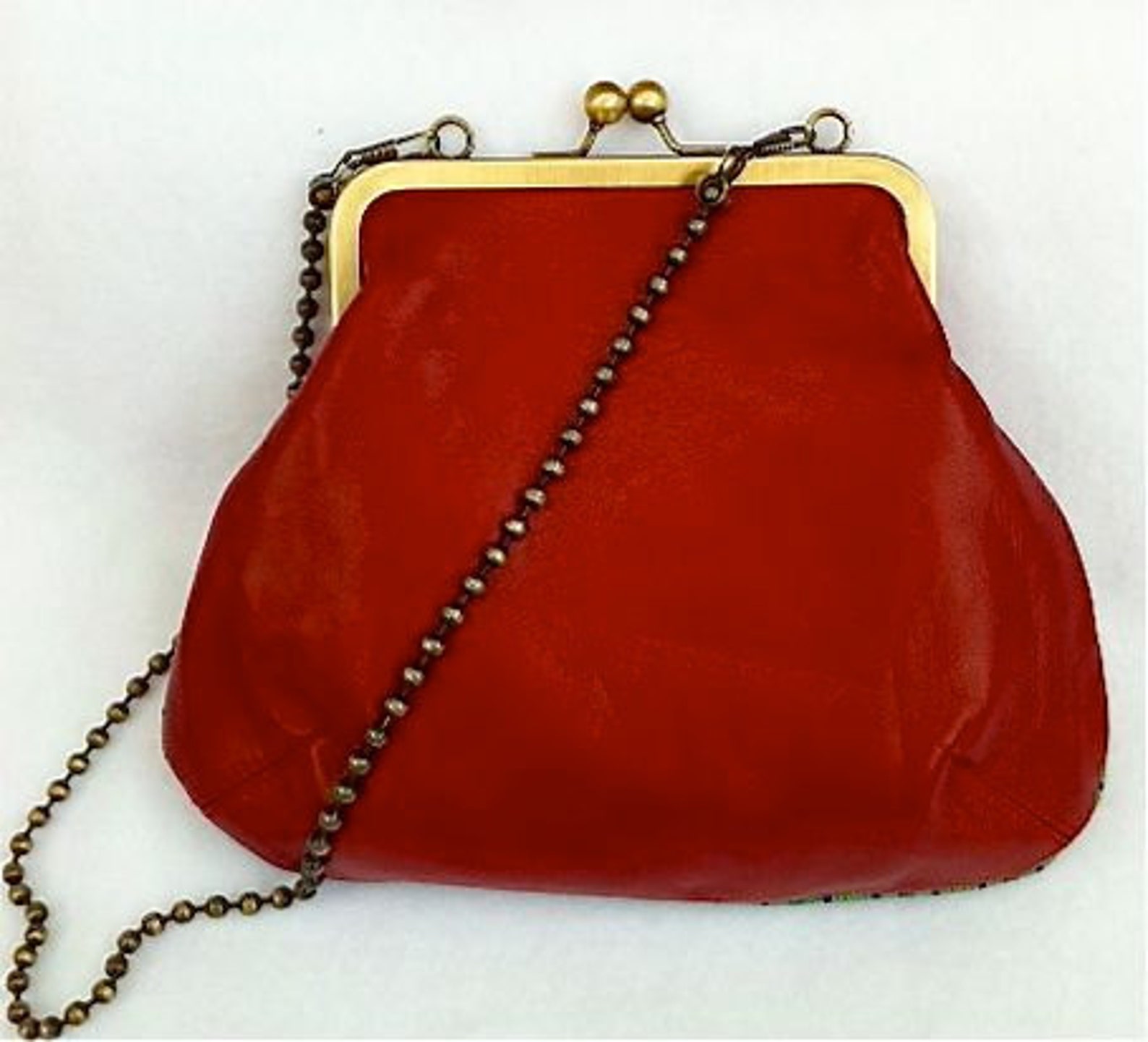 Handmade Red Leather Purse - Etsy