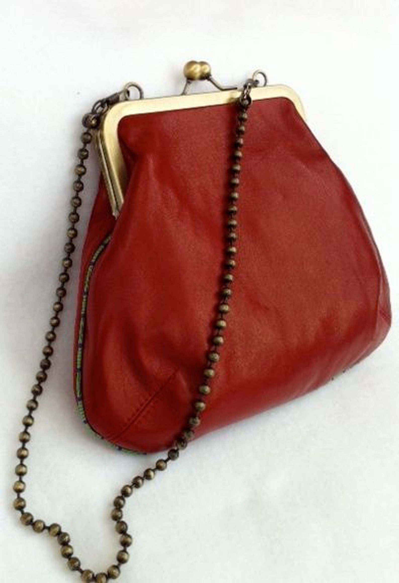Handmade Red Leather Purse - Etsy